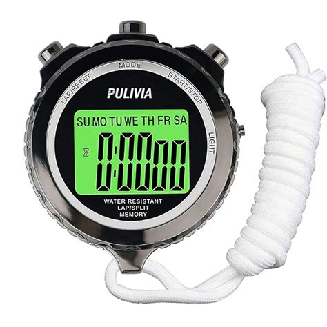 Buy Pulivia Sports Stopwatch Timer Lap Split Digital Stopwatch With Countdown Timer 12 24 Hour