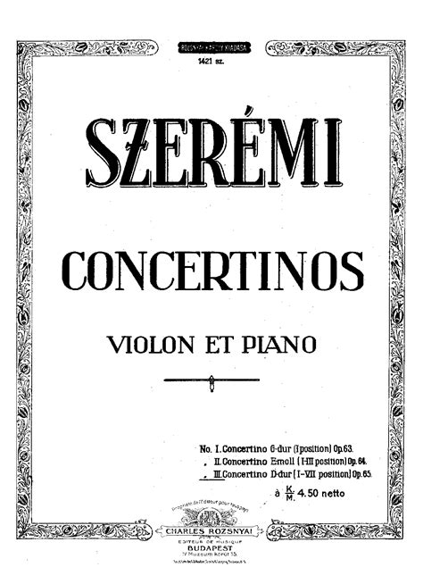 Violin Concertino No3 Op65 Szerémi Gustave Imslp