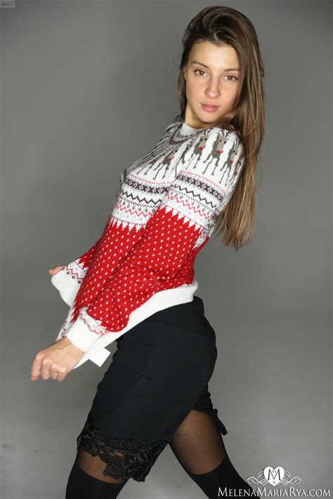 Lovely Melena Maria Rya Posing In Her New Sweater And Pantyhose 15 Photos