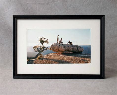 8x12 Wood Picture Frame Thin Black Frame Peruvian Walnut