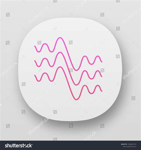 Flowing Wavy Lines App Icon Uiux Stock Vector Royalty Free 1466842103