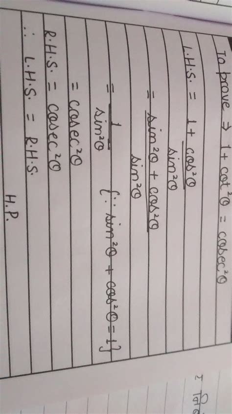 Prove That Cot Theta Cosec Theta Brainly In