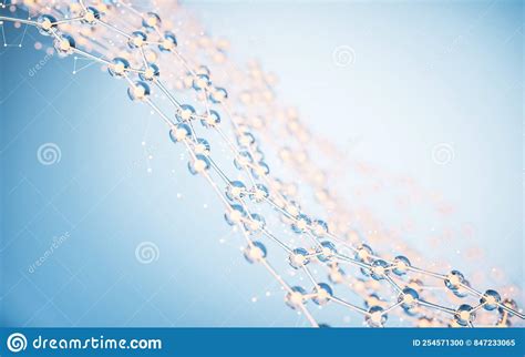 Molecule Structure With Hexagonal Shape 3d Rendering Stock