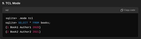 Sqlite How To Format Your Query Results With The `mode` Command