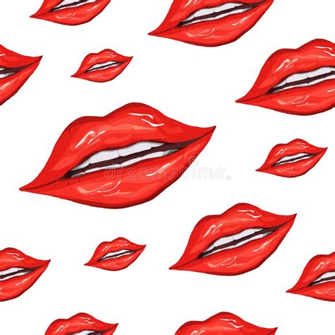 Vector Red Lips Pattern Stock Illustrations 3 765 Vector Red Lips