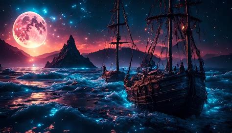 Download Ocean Fantasy Moonlight Royalty Free Stock Illustration