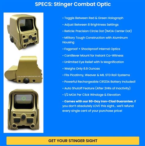 Mcg Tactical Stinger Combat Optic Overview Tactical Equipment Armory