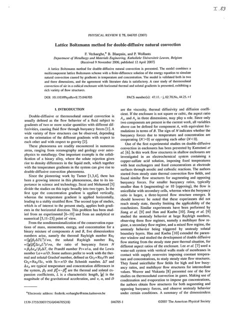 Pdf Lattice Boltzmann Method For Double Diffusive Natural Convection