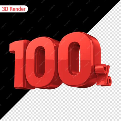 Premium Psd 100 Number 3d Red Render