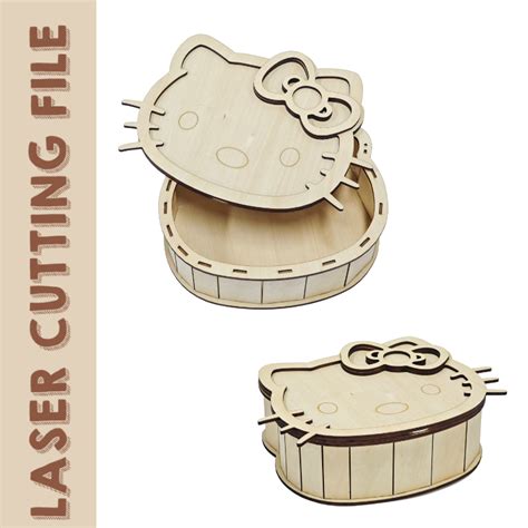Adorable Hello Kitty Storage And Organizer Box 3d Puzzle Laser Cutting