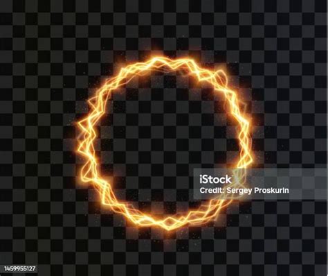 강력한 공 번개 금 하나의 링에 강한 에너지 전하 모르도르 디자인 광고 엽서 초대장 화면 보호기 웹 사이트 게임을위한 요소 3차원 형태에 대한 스톡 벡터 아트 및 기타