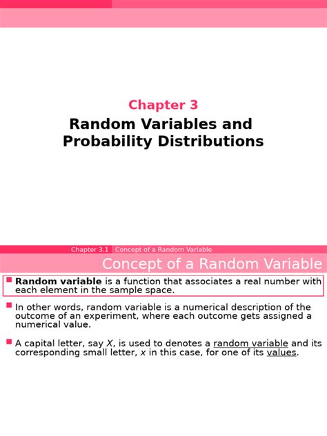 Ch 3 Random Variables And Probability Distributions Pdf Probability