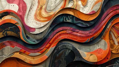 Abstract Wavy Patterns In Multicolored Hues Stock Image Image Of Vibrant Orange 323063837