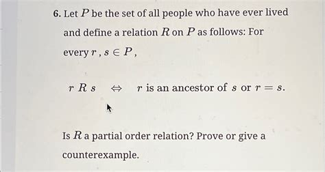 solved let p ﻿be the set of all people who have ever lived