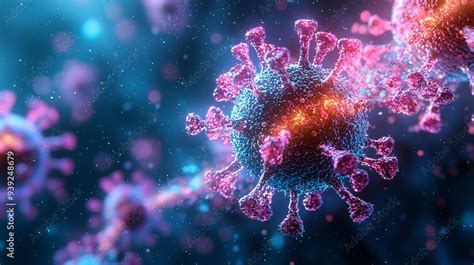 Ilustración De Stock A Detailed Microscopic View Of The Rsv Virus