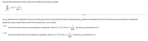 solved use the alternating series test to determine whether