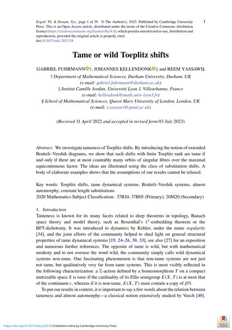 Pdf Tame Or Wild Toeplitz Shifts