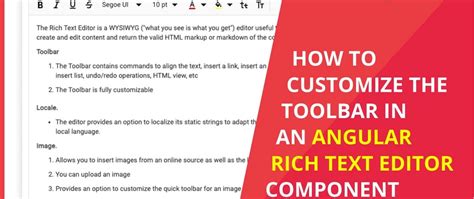 How To Customize The Toolbar In An Angular Rich Text Editor Component Dev Community
