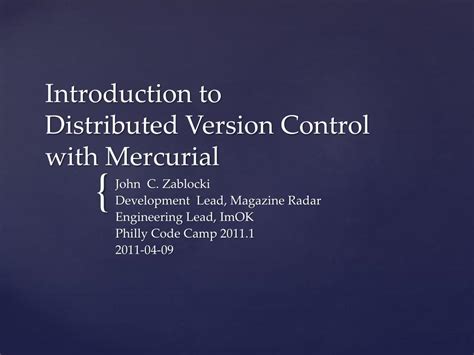 Ppt Introduction To Distributed Version Control With Mercurial Powerpoint Presentation Id