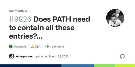 Does Path Need To Contain All These Entries `mntcsystem32` Etc · Microsoft Wsl