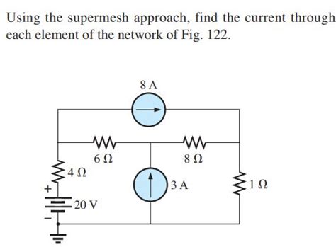 Solved Using The Supermesh Approach Find The Current Chegg