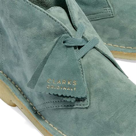 Clarks Originals Womens Desert Boot In Ocean Blue Suede Clarks Originals