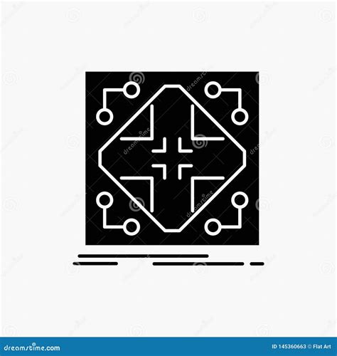 Data Infrastructure Network Matrix Grid Glyph Icon Vector Isolated