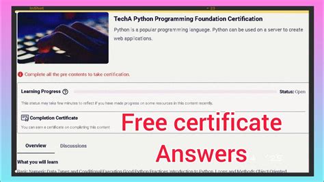 Techa Python Programming Foundation Certificate Andpython Clean Coding