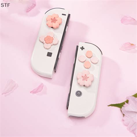 Stf Silicone Cross D Pad Button Caps Set Cute Abxy Key Buttons Sticker Compatible With Nintendo