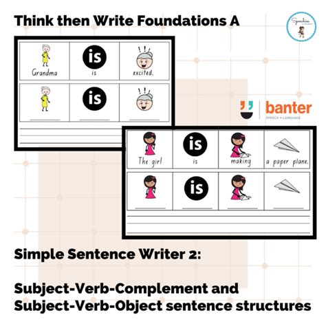 R507 Think Then Write Foundations Simple Sentence Writing Bundle Sv Svo Svc Sva Svoa