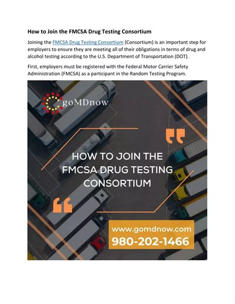 Ppt How To Join The Fmcsa Drug Testing Consortium Powerpoint