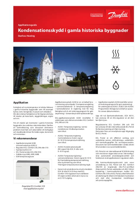 Danfoss Ecl Comfort 296 Ecl Comfort 210 Ecl Comfort 310 Application Guide