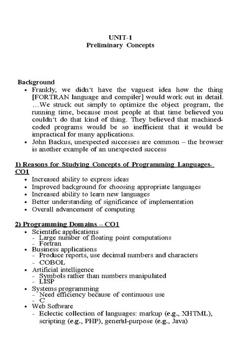 Ppl Unit 1 First Three Topics Lecture Notes 1 Unit Preliminary