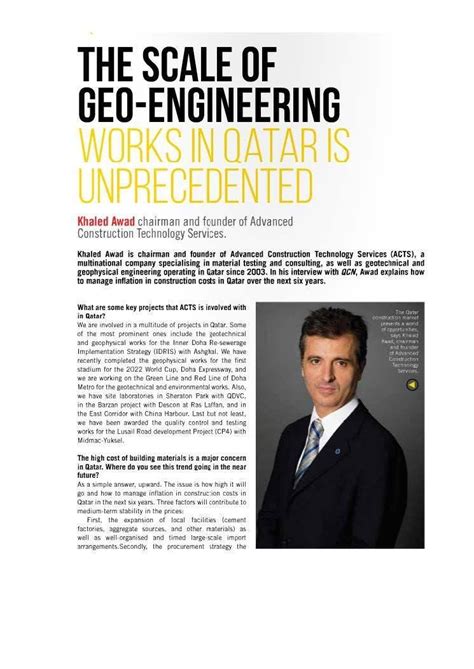 Advanced Construction Technology Services Acts On Linkedin Actss Chairman Mr Khaled Awad