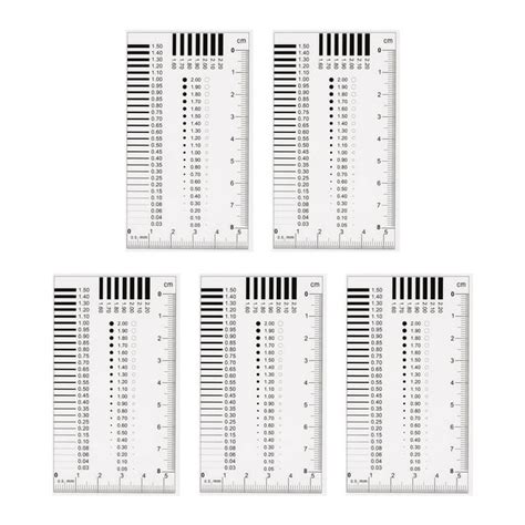 Uxcell 5pcs High Precision Sec Size Estimation Chart 8x55cm Covered
