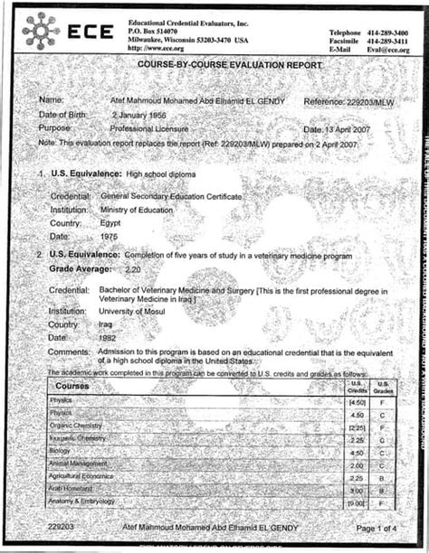 Evaluation Report Certificates Ece Usa April 2007 Pdf