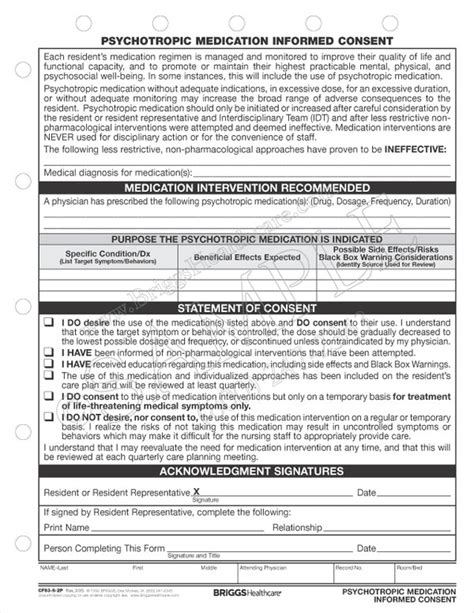 Psychotropic Medication Informed Consent