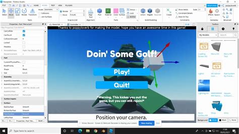 How to make a main menu GUI with a camera! Roblox studio Tutorials - YouTube