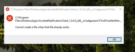 Cannot Create A File When That File Already Exists Adobe Product