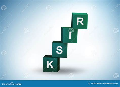 Risk Management Concept With Cubes Stack Stock Illustration