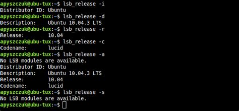 linux pomoc Polecenia systemowe lsb release wyświetlanie informacji o dystrybucji