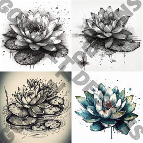 Japanese Water Lily Tattoos