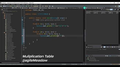 Java With Eclipse Multiplication Table Youtube