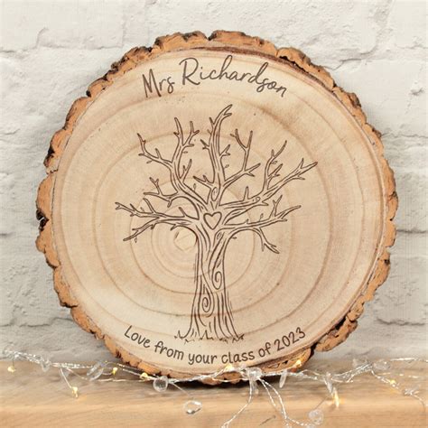 Class Year Leavers Teacher Keepsake Log Wood Slice Sign By Love Lumi Ltd