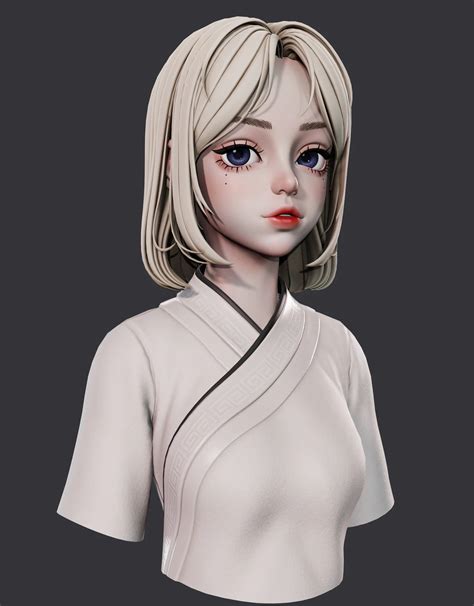 Noble Girl 흉상 3d모델링 3d 캐릭터·피규어 포트폴리오 크몽