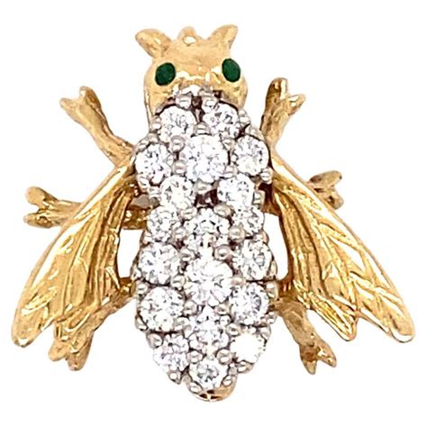 1960s Ruby Diamond Gold Bee Pin For Sale At 1stdibs