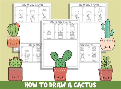Learn How To Draw A Cactus Directed Drawing Step By Step Tutorial 5