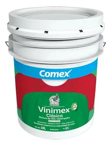 Cubeta 19lts Comex Vinimex Clasica Color Blanco Satinado Blanco