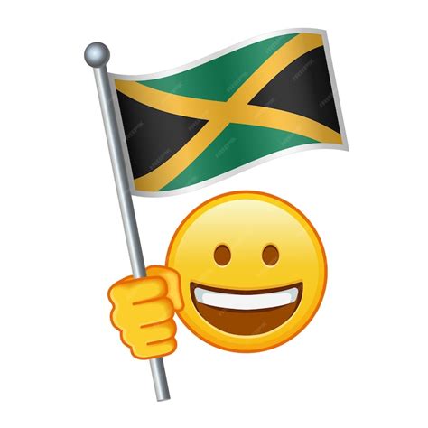 Premium Vector Emoji With Jamaica Flag Large Size Of Yellow Emoji Smile