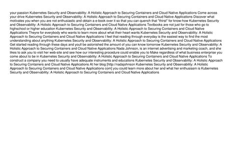 Ppt Pdf Book Kubernetes Security And Observability A Holistic